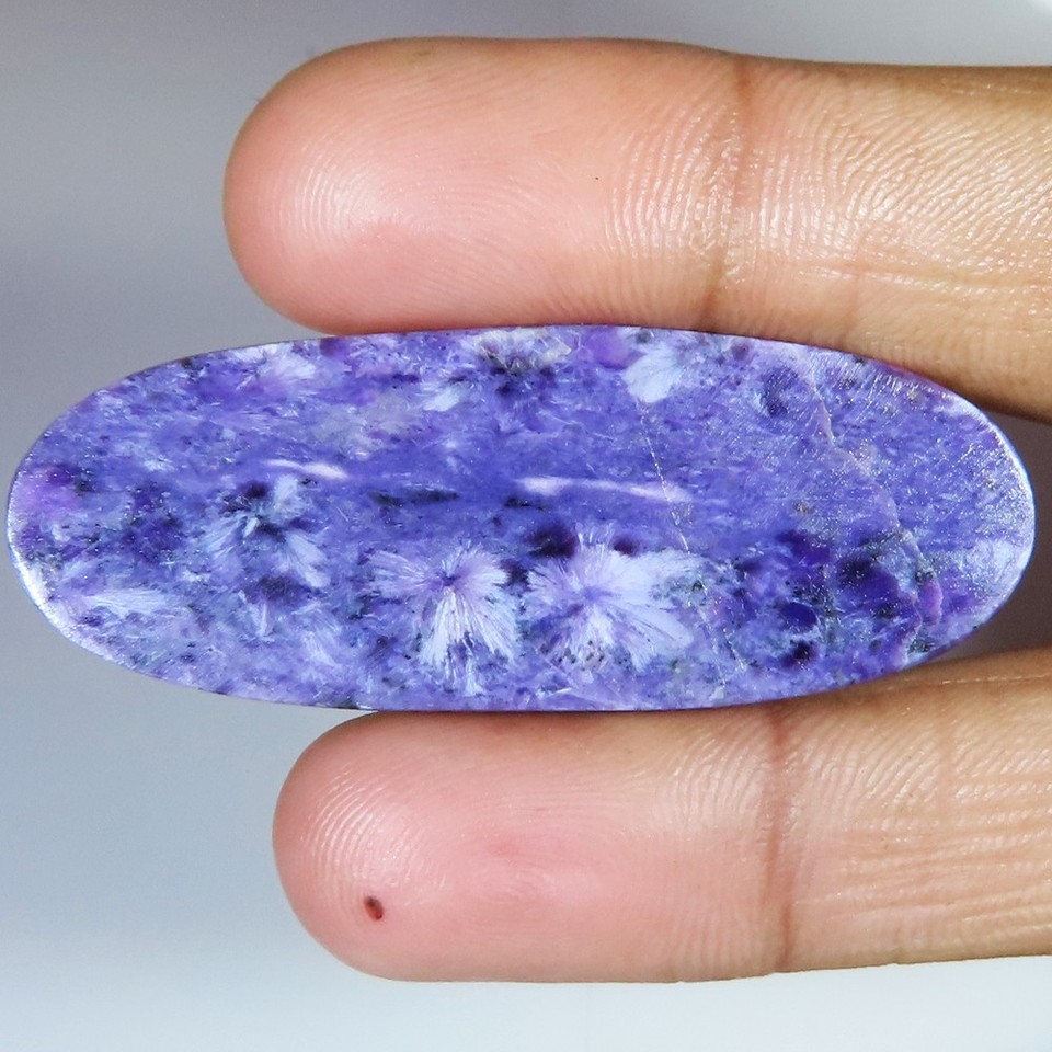 64.10 Cts 100% Natural Charoite Oval Cabochon Super Gemstone 20x55x5 mm ...
