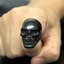 Men's Rocker Biker Skull Ring Huge Black Gothic Ghost Rider 316L ...