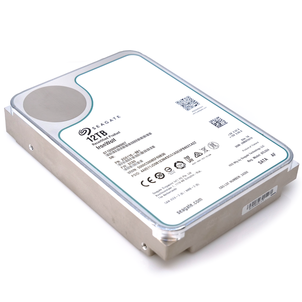 Seagate IronWolf NAS 12TB ST12000VN0007 7.2K RPM SATA 6Gb/s 256MB 3.5 ...