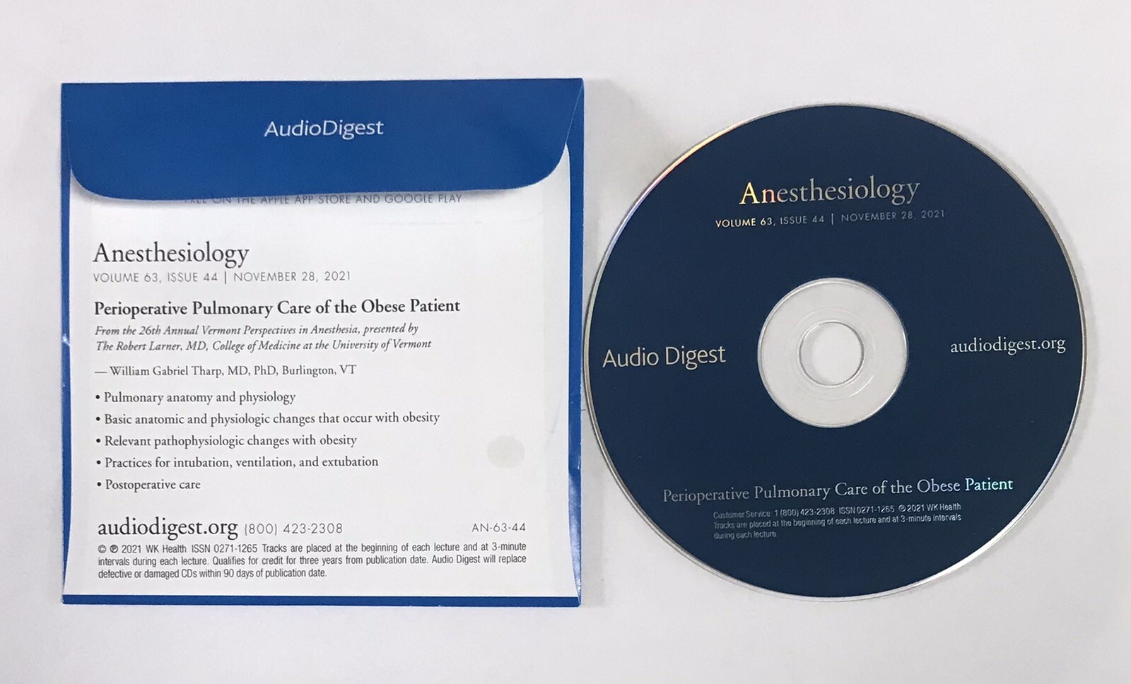 Audio Digest Anesthesiology Perioperative Care of the Obese Patient | eBay