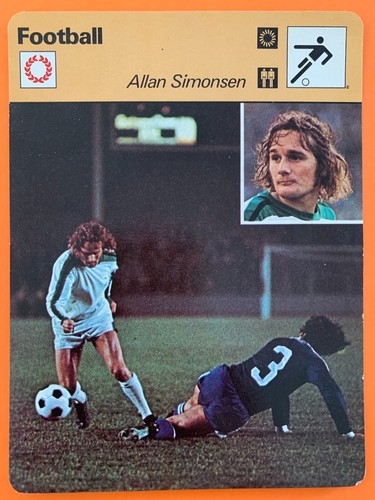 FOOTBALL STAR SET OF 2 ROOKIE CARD DENMARK ALLAN SIMONSEN FRANCE FRENCH ...