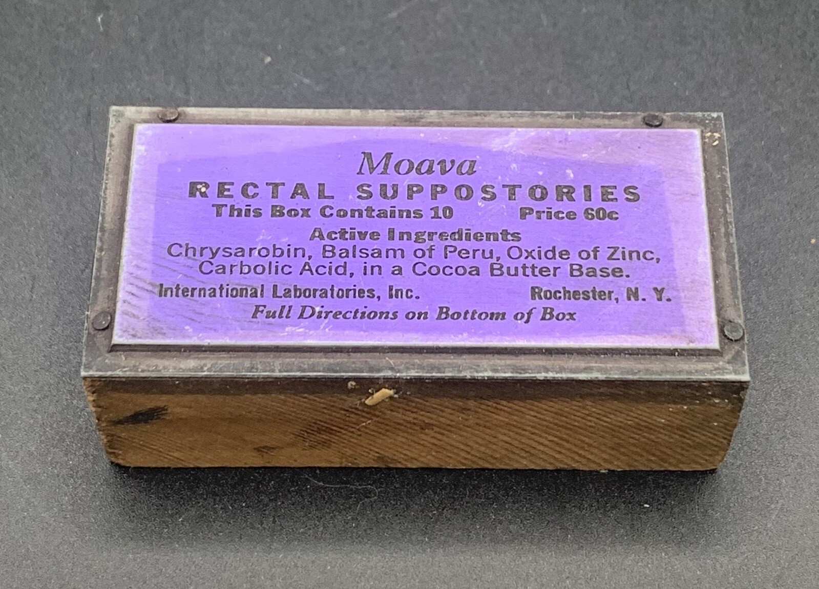 Vintage Printing Letterpress Printers Block “Rectal Suppository ...