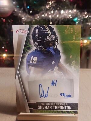 Shemar Thornton 2022 SAGE Auto Autograph Florida International FIU Card ...