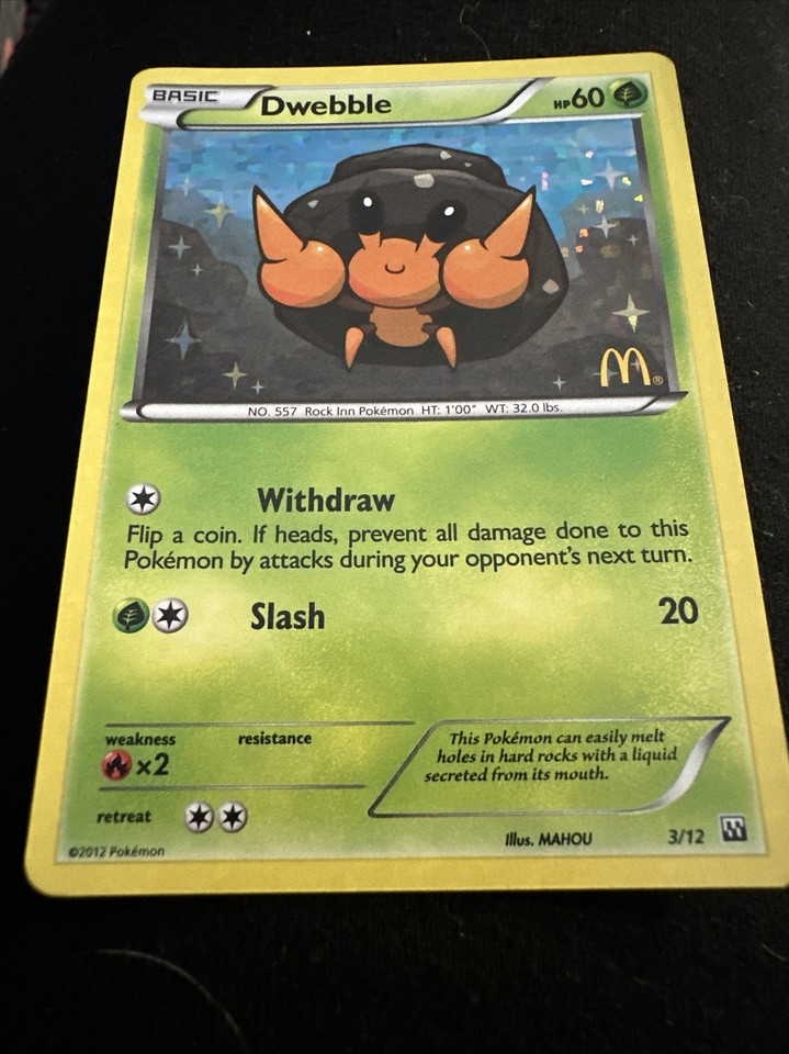 Pokemon Card - Dwebble - 3/12 - HOLO McDonald's Promo 2012 | eBay
