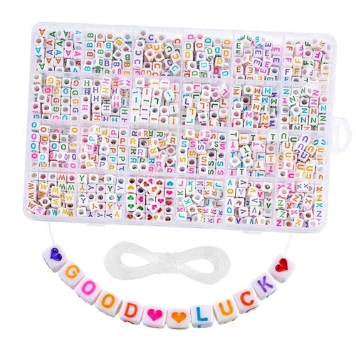 Small Square Beads Kit Jewelry Making Accessories Color Word | eBay