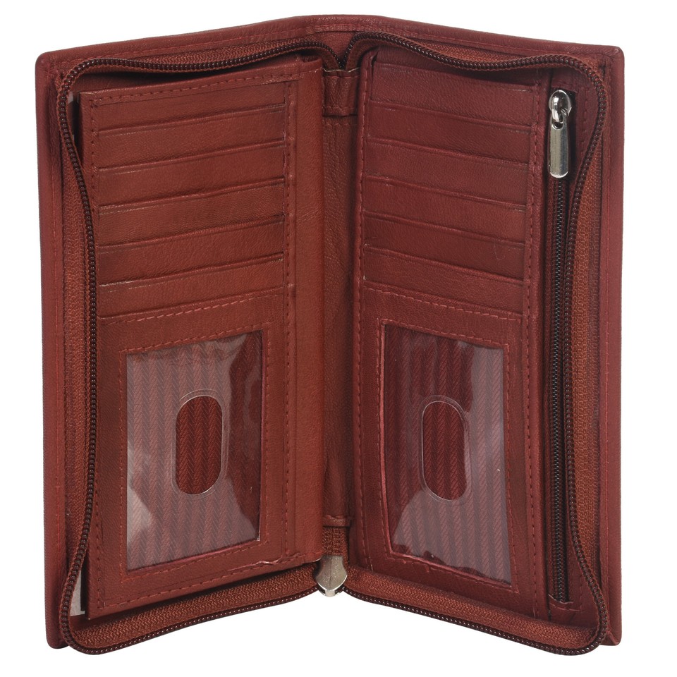 Leatherboss Tall Wallet- RFID Checkbook & Card Holder - Genuine Leather ...