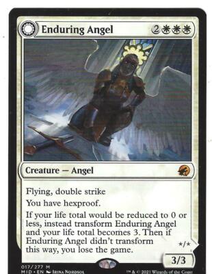 1 x Enduring Angel -Innistrad: Midnight Hunt - DOUBLE STRICK,HEXPROOF ...