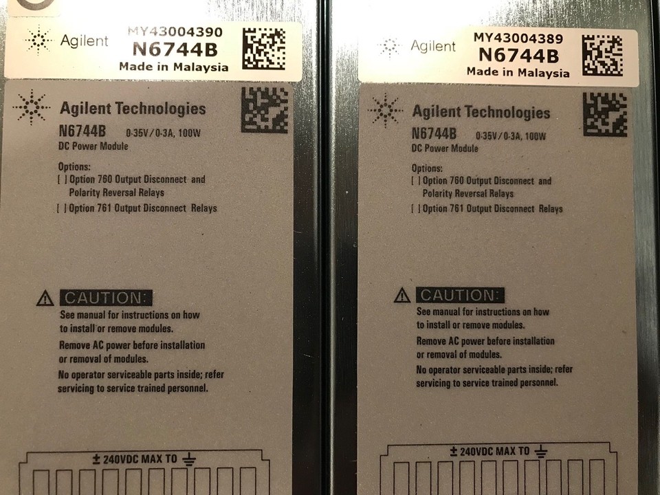 Agilent / Keysight N6700B MPS Power Supply Mainframe With 2 x N6744B 0 ...