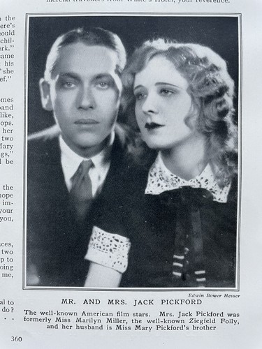 Jack Pickford Actor Marilyn Miller Actress Edwin Bower Hesser Photo ...