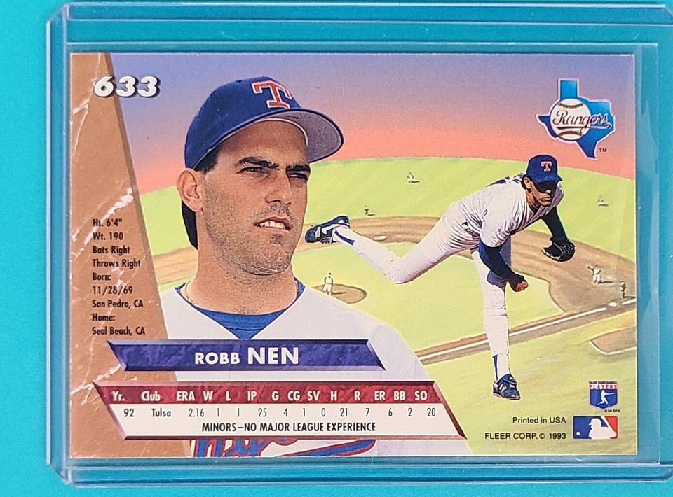 1993 Ultra RC #633 Robb Nen Rookie Texas Rangers Baseball Card K | eBay