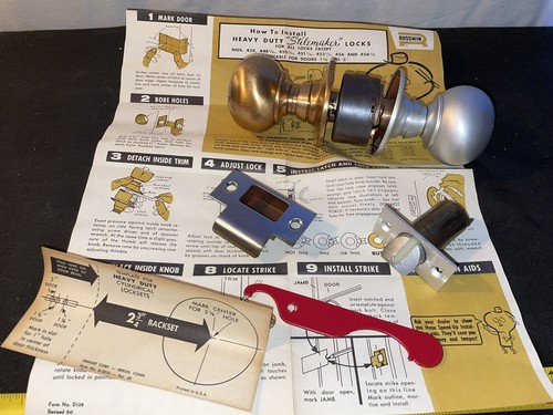 Russwin Stilemaker Cylindrical Lock Set 420 COSMIC US10 X US28 VINTAGE ...