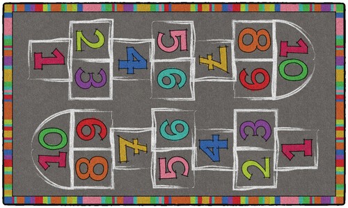 Flagship Carpets Hopscotch Rainbow Numbers 3' x 5' (Rectangular), Multi ...
