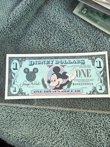 1990 Series Walt Disney World $1 Disney Mackey Cinderella Castle Crispy Note | eBay