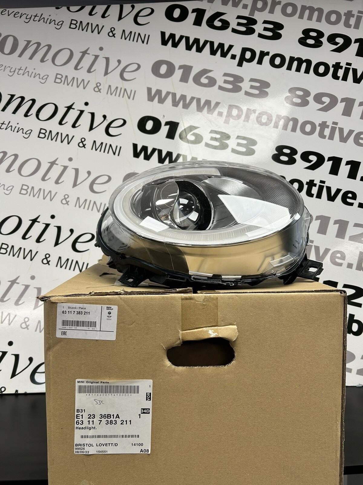 BMW Mini Headlight, LED & Xenon Passenger side - 63 11 7 383 211 ...