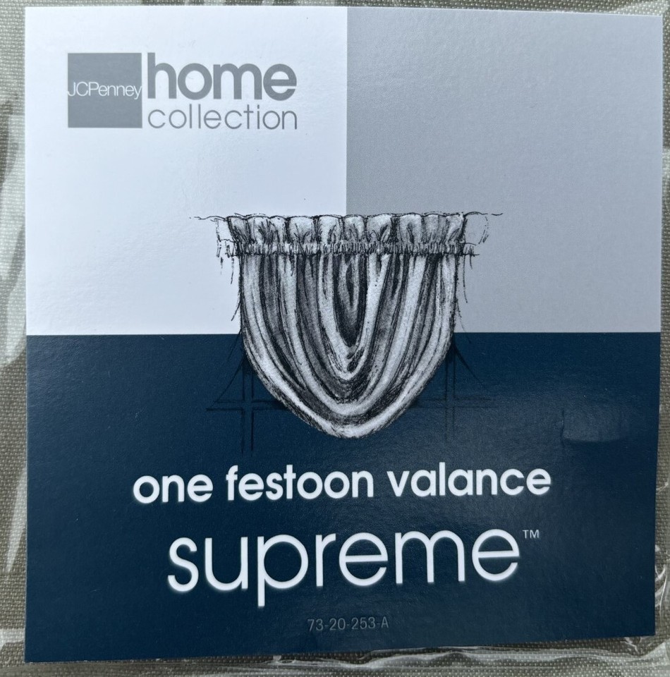 JC Penney Supreme Silver Sage Fringed Festoon Valance 42W X 18L - NEW ...