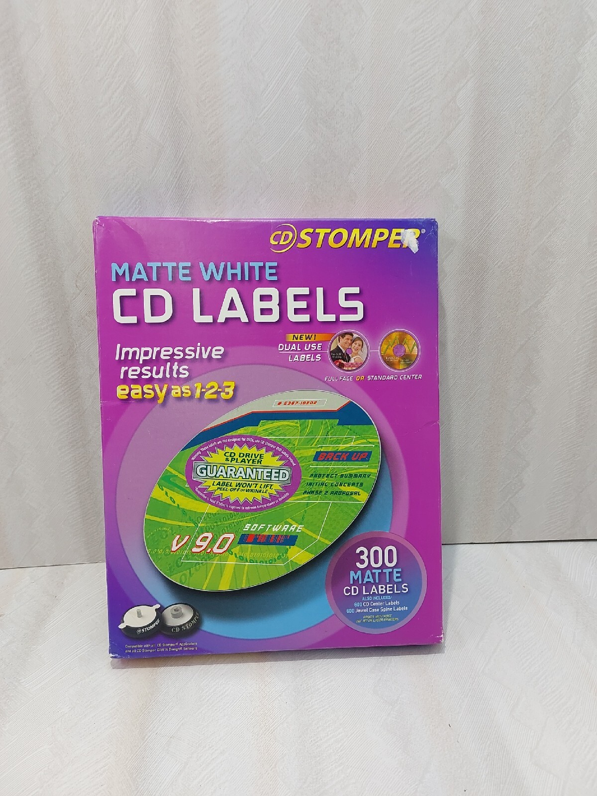 CD Stomper Matte White CD Labels New Sealed Unopened 300 Standard Full ...