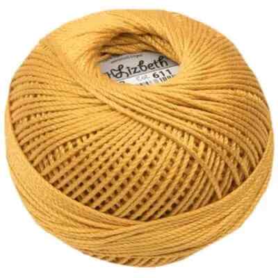 Lizbeth Egyptian Cotton Crochet Thread Size 3 Color 611 Gold | eBay