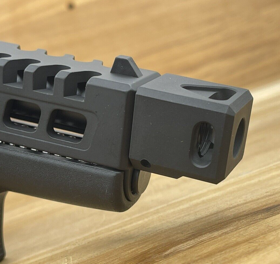 Micro Muzzle Brake Comp Glock 43, 17, 19, 26 Springfield Hellcat 1/2x28 ...