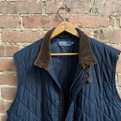 Vintage Polo Ralph Lauren Men’s Field Vest, Sz Large, Blue Quilted | eBay