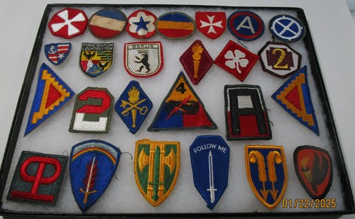 MILITARY ARMY PATCH COLLECTION WWII ERA VINTAGE PATCHES NOS 25 PCS ...