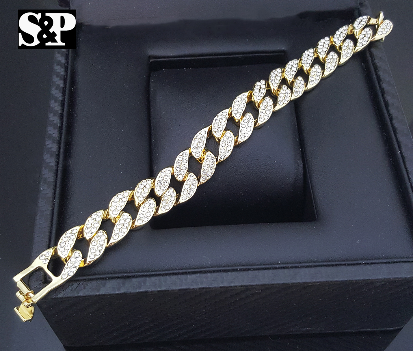 MEN'S HIP HOP QUAVO GOLD PT LUXURY WATCH & FULL ICED CUBAN BRACELET ...