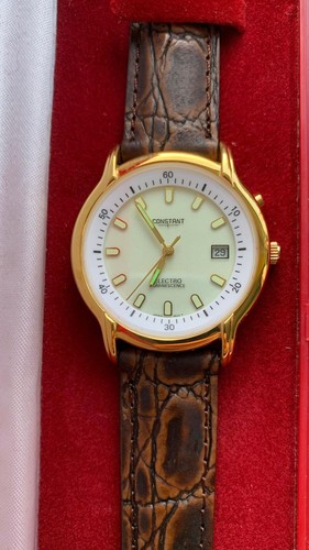 Men's Gold-Plated Quartz Watch Electro-Luminescent by Constant ...
