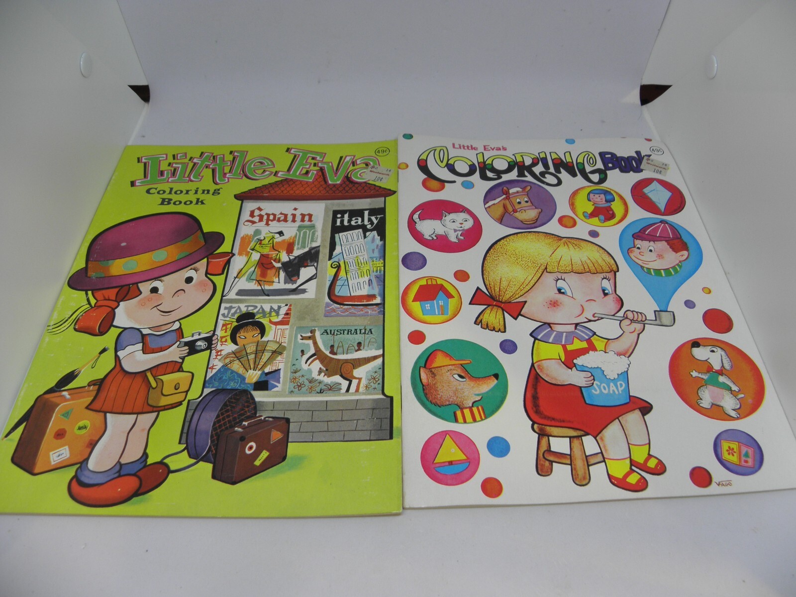 Vintage Set of 2 Little Eva Coloring Books | eBay