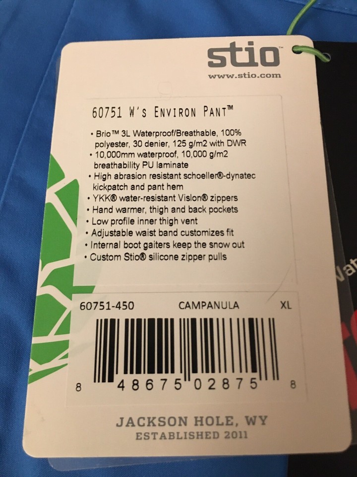 Stio Womens XL Environ Snow Pants | eBay