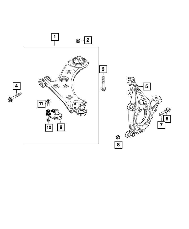 Genuine Mopar Lower Control Arm Left 68569473AB | eBay
