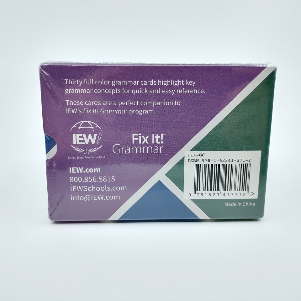 Fix It! Grammar Cards IEW Brand New In Box Full Set Flashcards ...