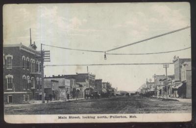 Postcard FULLERTON Nebraska/NE Commercial Area Business Storefronts ...