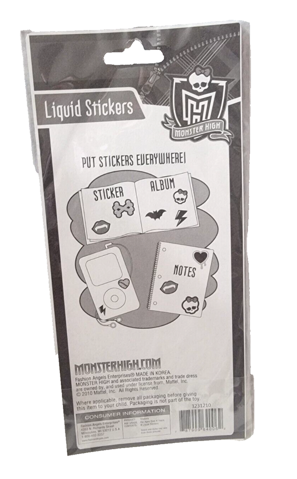 NEW IN PACKAGE 2010 MATTEL MONSTER HIGH LIQUID STICKERS | eBay