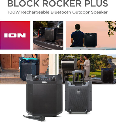 ION Block Rocker Plus - 100W Bluetooth Outdoor Speaker with ...
