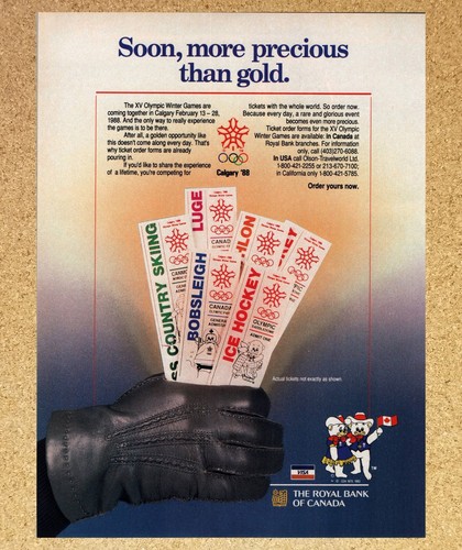 Royal Bank Of Canada Olympic Winter Games Calgary Magazine Print Ads ...