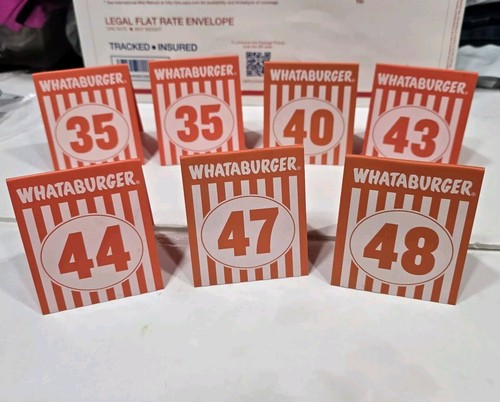 Lot of 7 Whataburger Table Tents 2 #35, #40 #43 #44 #47 #48 New! Modern ...