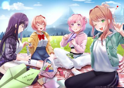 Anime Girls Doki Doki Literature Club Monika Doki Gaming Mat Desk 14352 ...