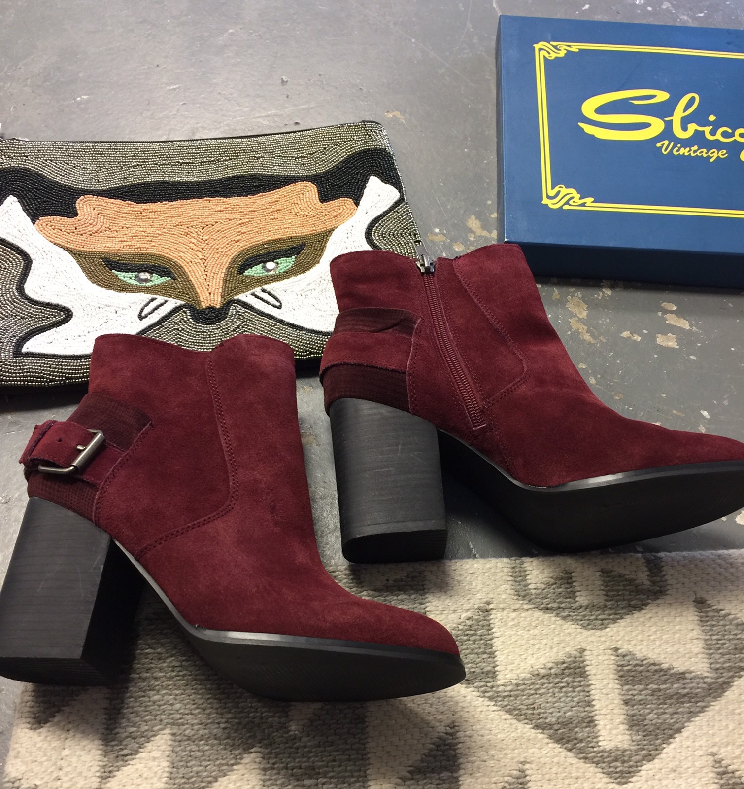 Women's Suede Leather Sbicca Boots Lorenza Wine Color Size 7.5 Brand ...