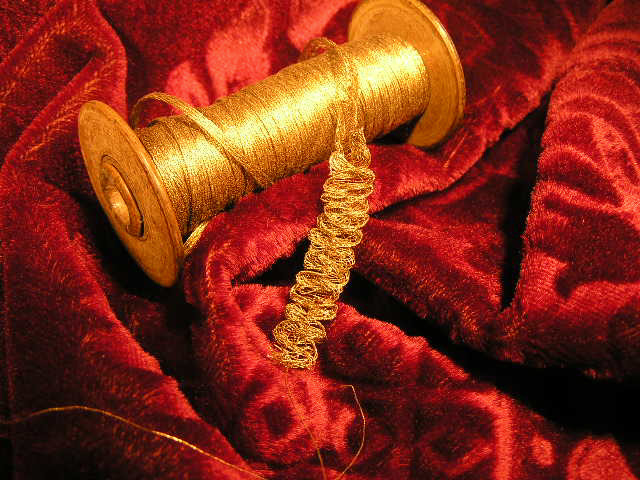 Antique French Gold METAL Mesh Trim tape for rococo ruching ribbon work ...