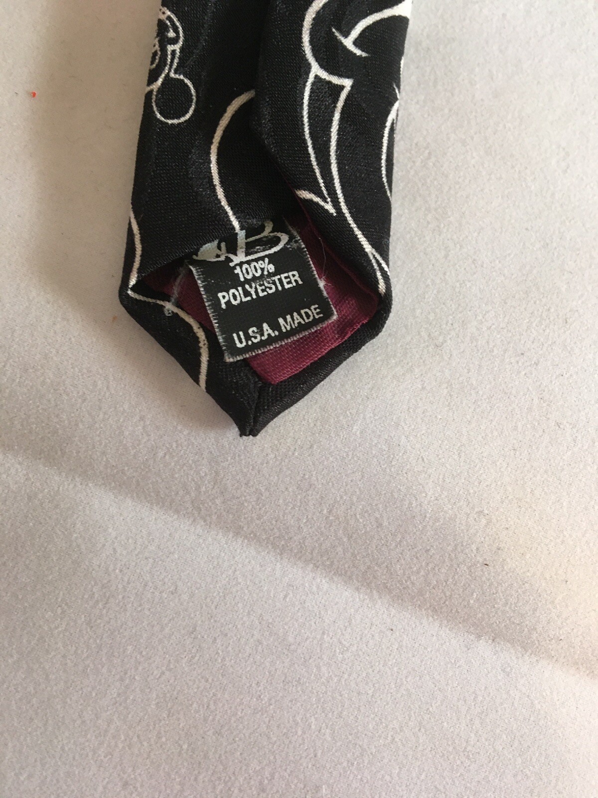 Disney Mickey Mouse Novelty Tie Black White Necktie P… - Gem