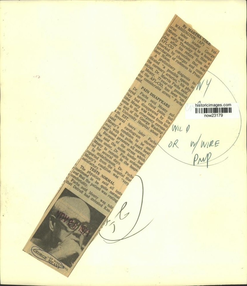 1971 Press Photo AFL-CIO labor leader George Meany - now23179 | eBay