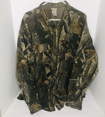 Woolrich Realtree Hardwoods Camo Hunting Button Down Shirt Long Sleeve ...