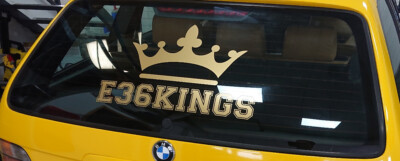 E36 KINGS Rear window Sticker Gold Coupe Touring Saloon Compact | eBay UK
