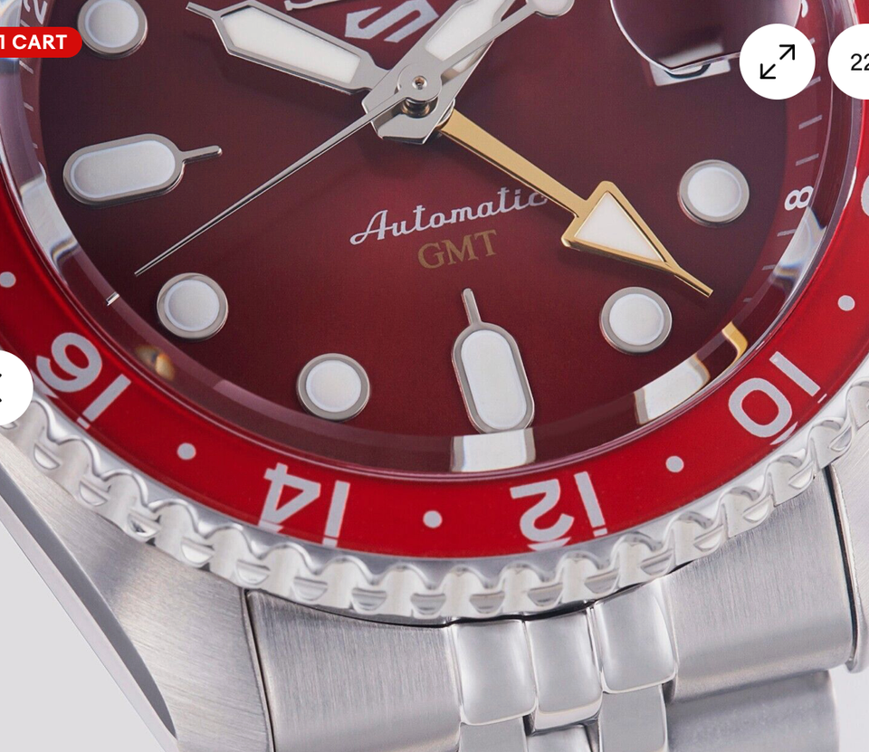 Seiko 5 Five Passion Red SSK031 GMT Automatic Watch Limited Edition ...