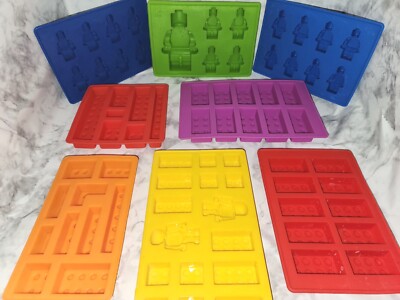 8 Silicone LEGO Shape Building Block Toy Jello Molds Frozen Pop Cakes ...