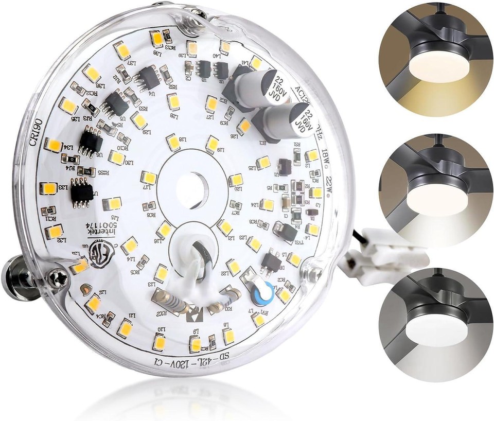 Jianwei 4 Inch Ceiling Fan LED Light Replacement 6000k, 18w LED ...