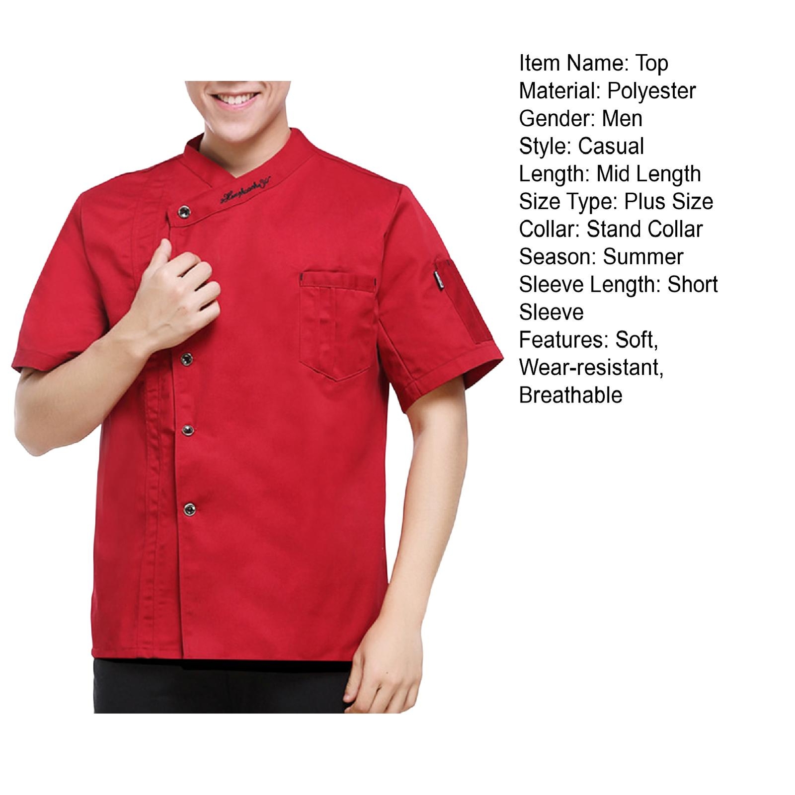 Chef Shirt Short Sleeves Cooking Women Men Chef Top Diner | eBay