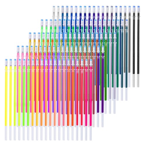 Colorful Gel Pen Refills, 100pcs Multicolor Pen Refills 4 Color Types ...