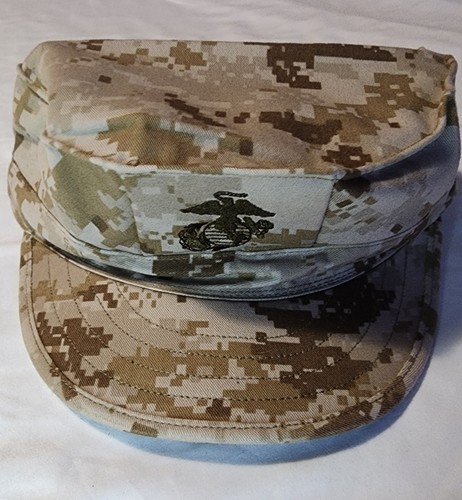 USMC Garrison Cover Cap Hat Desert Camo Marpat Embroidered Marines ...