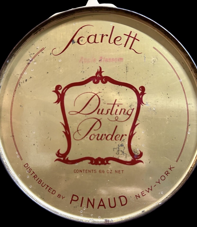 Antique Rare Scarlett Dusting Powder Tin Pinaud Distributor New York | eBay