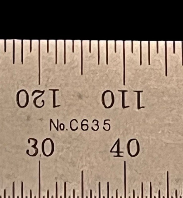 Vintage 150mm Metric Ruler L.S. Starrett Co. No. C635 2 Sided Tempered ...